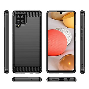 KOARWVC Phone Case for Galaxy A42 5G Case, Samsung M42 5G SM-A426U, Carbon Fiber Shockproof Rugged Shield Soft TPU Back Cover Cases for Samsung Galaxy A42 (Black)