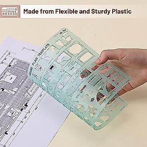 Mr. Pen- House Plan, 3 Pack, Green, Interior Design and Furniture Templates, Drafting Tools and Ruler Shapes for Architecture, Drafting Tools, Architecture Supplies, Drafting Templates