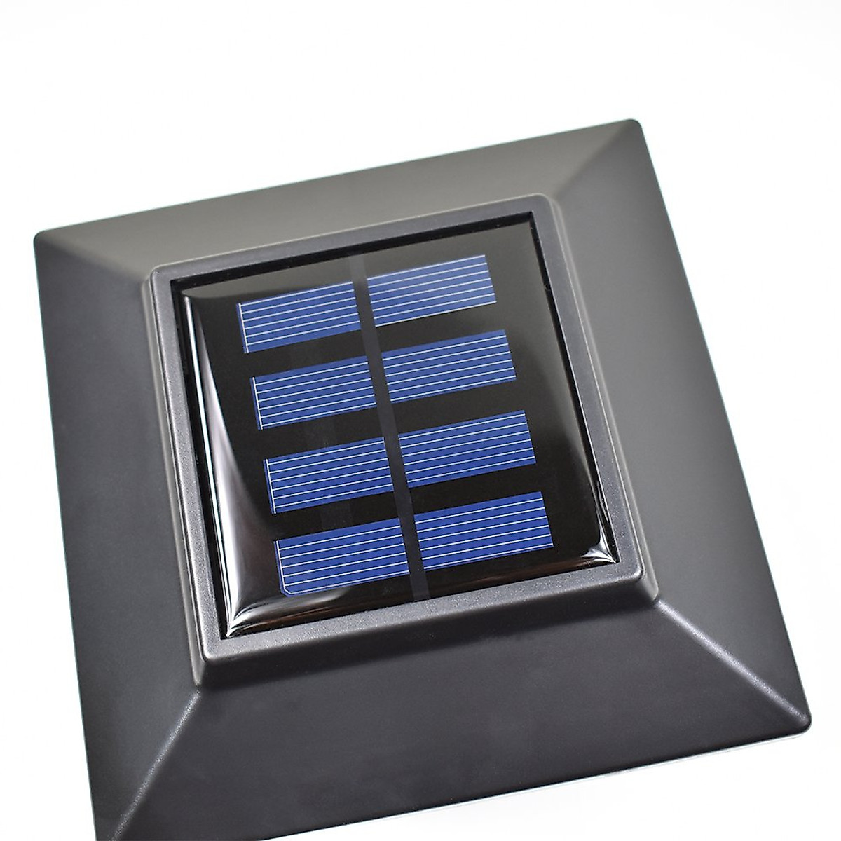iGlow 8 Pack Black Outdoor Garden 4 x 4 Solar LED Post Deck Cap Square Fence Light Landscape Lamp PVC Vinyl Plastic