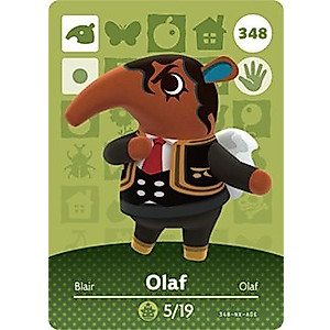 Olaf - Nintendo Animal Crossing Happy Home Designer Series 4 Amiibo Card - 348