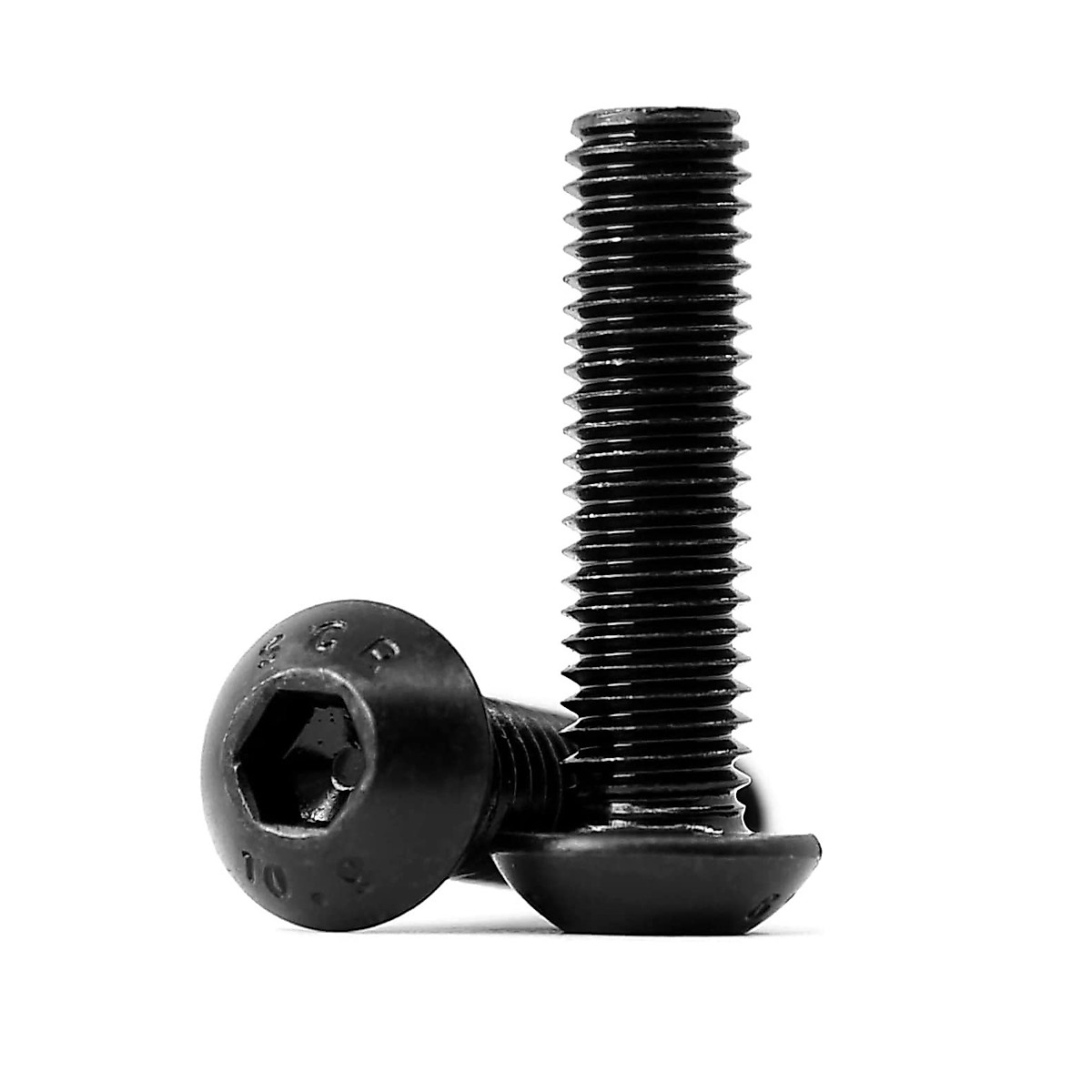 MroMax 50Pcs M5 x 16mm Button Head Socket Cap Bolts Screws, Alloy Steel 10.9 Grade, Allen Socket Drive, Black Oxide Finish, Fully Machine Thread
