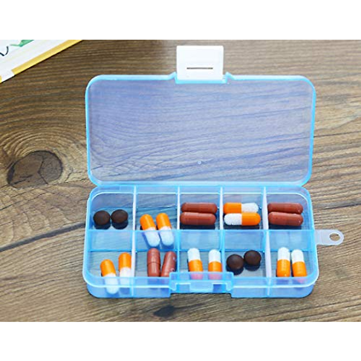 Balsar 10 Grids Plastic Organizer Box Storage Container Jewelry Box with Adjustable Dividers for Beads Art DIY Crafts Jewelry Fishing Tackles,Blue