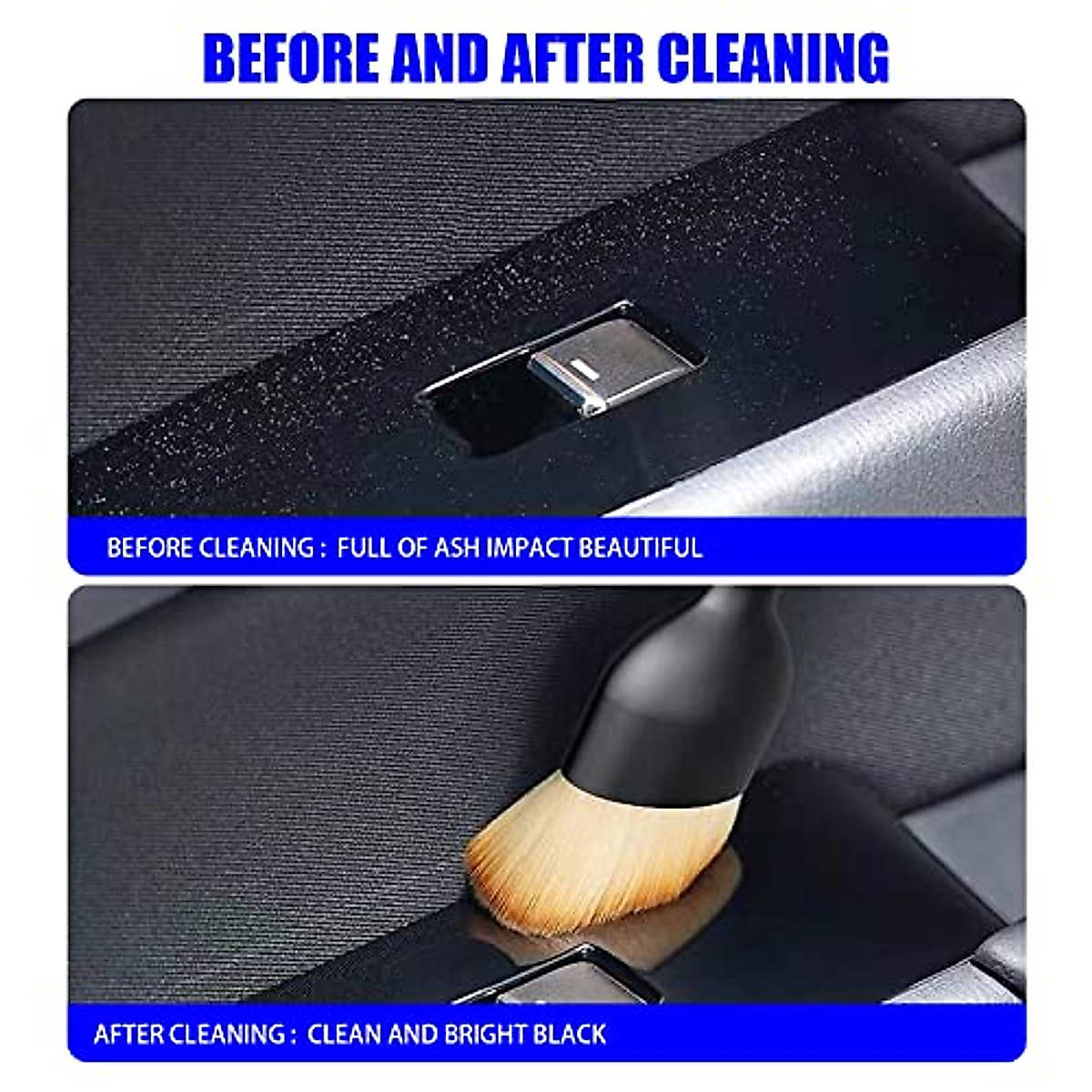 jeseny 1 Pack Ultra Soft Detailing Brush, Car Dust Removal Brush, Wet and Dry, Non-Scratch Cleaning Brush, Universal Car Interior Crevice Brush, for Cleaning Panels, Air Vent, Leather (Yellow)