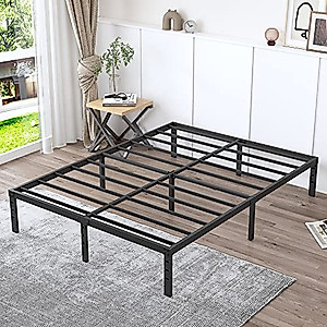 YUSENHEEI 14 Inch King Size Bed Frame, No Box Spring Needed, Heavy Duty Metal Platform Bed Frame with Large Underbed Storage Space, Noise Free, Easy Assembly, Black