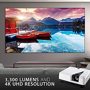 ViewSonic 4K UHD Laser Projector with 3300 Lumens 3D HDR Content Support and Dual HDMI for Home Theater (LS700-4K)