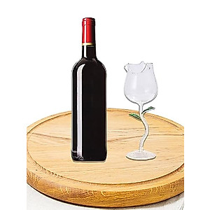 Rose Wine Glasses, Unique Shape Wine Glass, Red Wine Glass Cups, Wine Flower Goblet for Party, Wedding, Valentine's Day, and Romantic Dinners