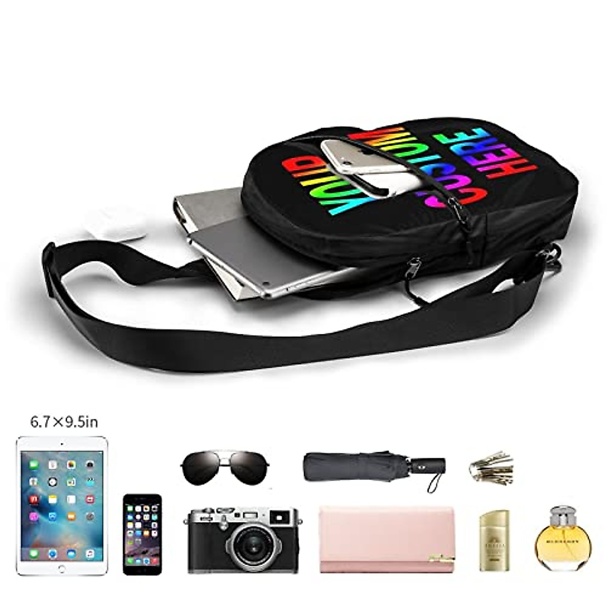 Custom Bag Sling Crossbody Bags Chest For Men Women Design Your Own Personalized Shoulder Backpack Travel Hiking Daypacks With Text Image Daypack Casual Black-2