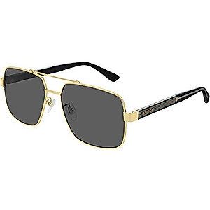 Gucci Mens UV Protection Pilot Aviator Sunglasses Gold 60mm