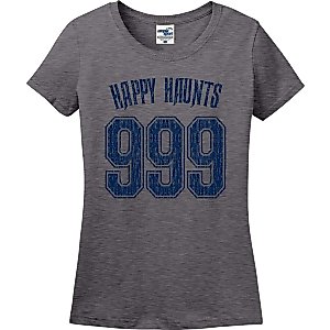 Utopia Sport Happy Haunts 999 Haunted Mansion Jersey Ladies T-Shirt (S-3X) (Ladies Medium, Graphite Heather)