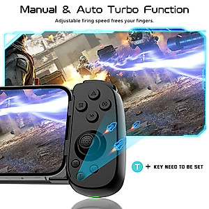 Joso Phone Controller for iPhone/Android/PC, D6 Wireless Game Controller for Switch/PS3/PS4 with Hall Joystick/Turbo/6-Axis Gyro/Dual Motor, iOS Android Controller Support Cloud Gaming/Remote Play