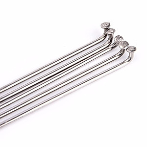 QIYUANMENGYI Bicycle Spokes 10Pcs Mountain/Road Bike Steel 14G Spoke Spokes + Nipple Sliver Colour High Strength Bicycle Spokes 253~290mm (Color : 255mm)