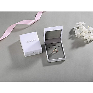 Leafael Wish Stone Women's Adjustable Crystal Open Ring (Emerald Green Rose Gold Plated) Gifts for Women May Birthstone Jewelry, Size 6.5-8