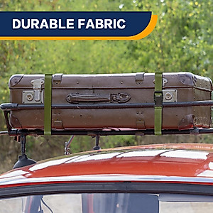 Tie Down Strap, Luggage Straps, Buckle Straps Adjustable, Nylon Strap with Buckle, Heavy Duty Luggage Straps, Adjustable Nylon Straps for Motorcycle Cargo Trucks Trailer Luggage (Army Green)