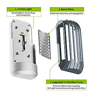 Bug Zapper Indoor Mosquito Plug in Zapper，2 Packs Indoor Fly Trap Mosquito Zapper with Blue Lights for Living Room,Kitchen, Baby Room,Office