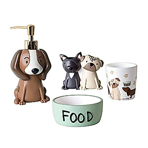 Allure Home Creation Puppy Love 4-Piece Resin Bathroom Accessory Set