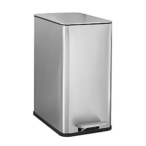 NINESTARS XZD-10-35 Step On Trash Can, Small, Silver