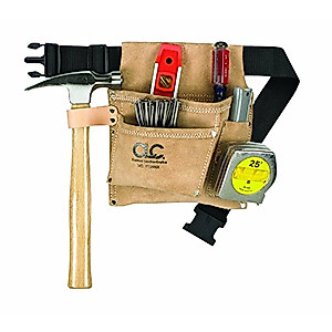 Custom LeathercraftIP489X Suede Tool Bag & Poly Web Belt, 3 Pocket , Tan