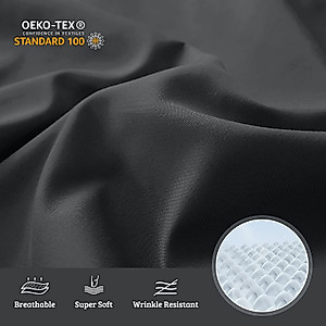 YIYEA Full Sheet Set, Luxury 1800TC Hotel Quality Double Brushed Microfiber Bed Sheets for Full Size Bed, Extra Soft, Deep Pocket, Shrinkage and Fade Resistant, 4PC (Full, Black)