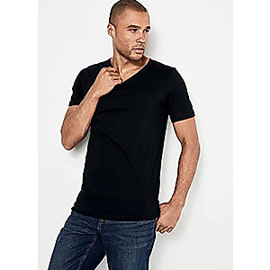 Jockey Men's T-Shirts Slim Fit Cotton Stretch Crew Neck T-Shirt - 2 Pack, Black, XL