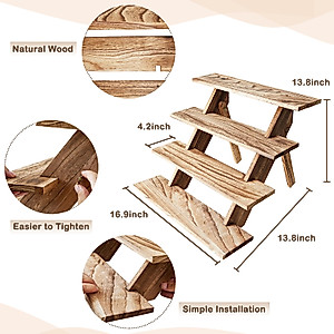 Umgozrz Wooden Cupcake Stand 4 Tier Wooden Cupcake Stand Cupcake Holder Rustic Wood Cupcake Stand Wooden Display Stand