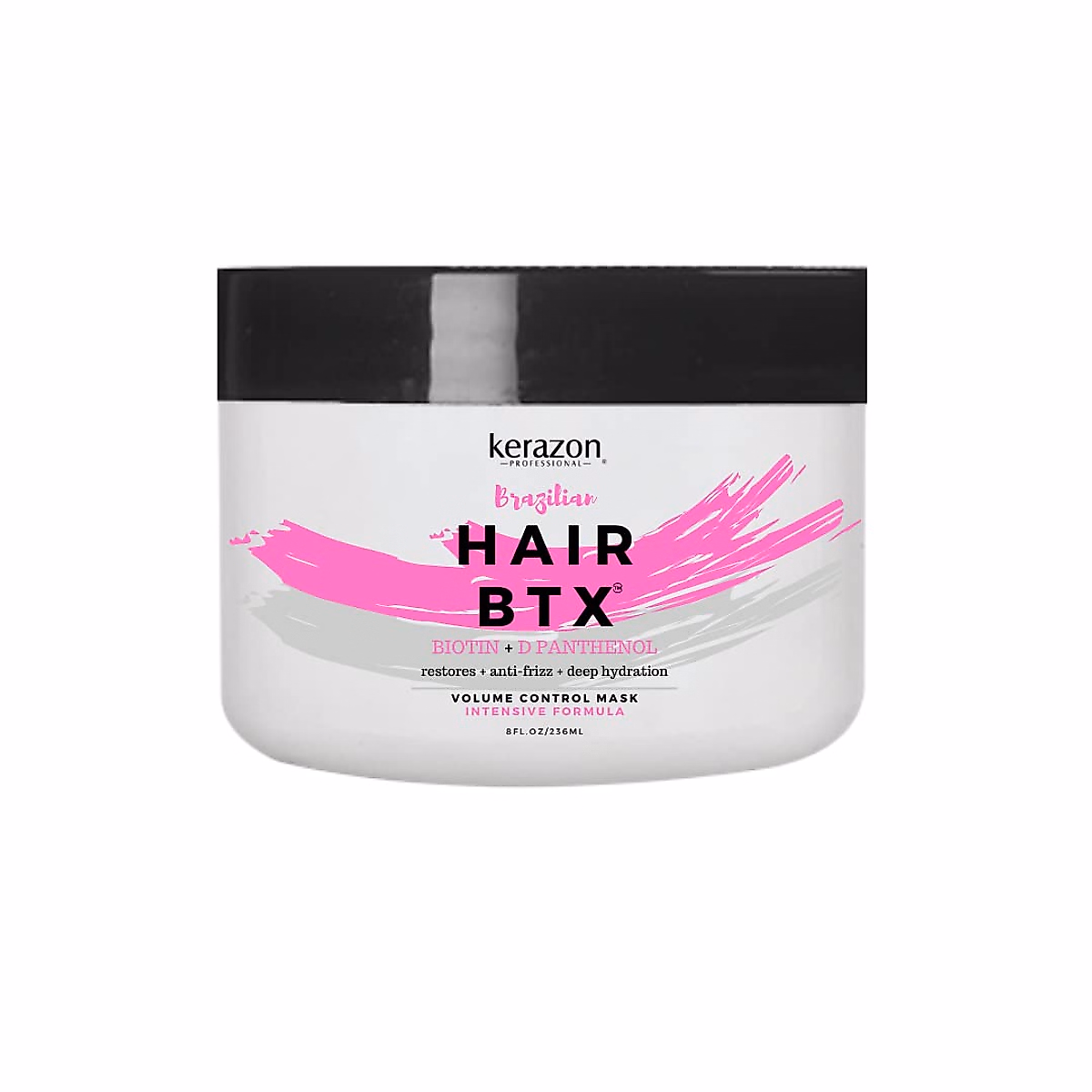 KERAZON Intensive Brazilian Hair Botox Treatment 8oz 236ml For All Hair Types, Thermal Activated Hair Mask Damaged Hair and Long Lasting Volume And Frizz Control. Packaging may vary.