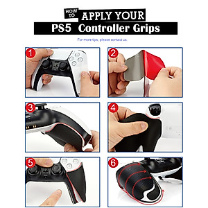 HIGOPLAY Controller Grips for PS5 Anti-Skid Sweat-Absorbent Controller Grips Soft Rubber Pads Handle Grips Sticker for Playstation 5 Controller