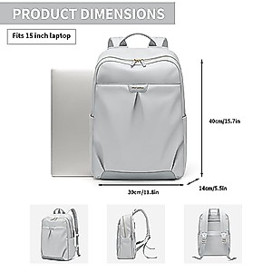 GOLF SUPAGS Women Laptop Backpack Fashion College Work Bag Travel Backpacks Fits 15 Inch Notebook (Pale Gray)