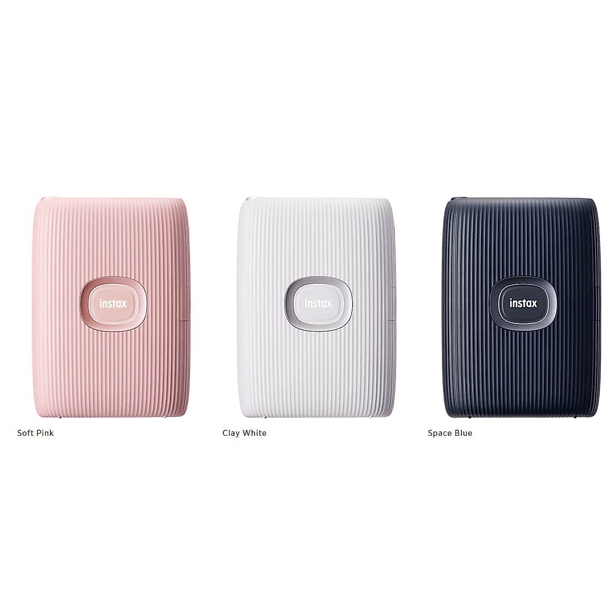 Fujifilm Instax Mini Link Instant Smartphone Printer (Dark Denim) with Fujifilm Instax Mini Film (10 Exposures, White, 2-Pack) Bundle (3 Items)