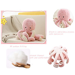 JOSON Cute Octopus Plush Toys, Soft Octopus Stuffed Animals, Girls and Boys Adult Birthday (16 Inch, Pink)