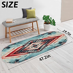 Tavisto Tribal Rectangle Fluffy Oval Shaggy Rugs for Bedroom Aesthetic Plush Floor Mat - Soft and Absorbent - Ideal for Living Room,Home Decor, and Playrooms