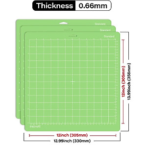 Gwybkq Cutting Mat for Cricut Maker 3/Maker/Explore 3/Air 2/Air/One 12 Pack 12x12 Cut Mats Replacement Accessories Adhesive Sticky Green Cricket Standard Card