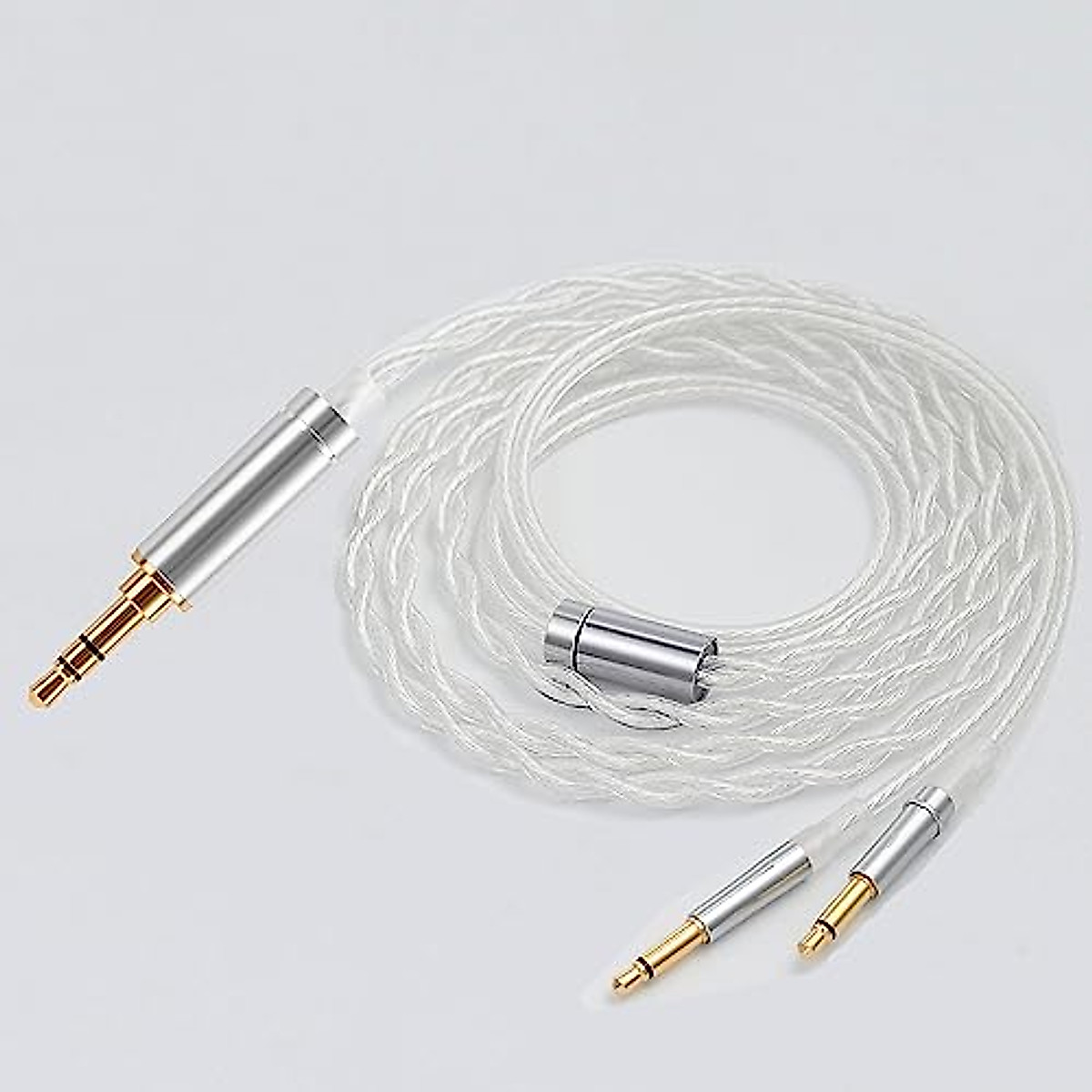 FAAEAL Copper Silver Plated Upgrade Cable,Compatible with Hifiman HE400SE HE4XX,HE-350,Meze 99 Classics,Denon AH-D9200,3.5mm to Dual 3.5mm(1/8”) Aux Cord Replacement Wire