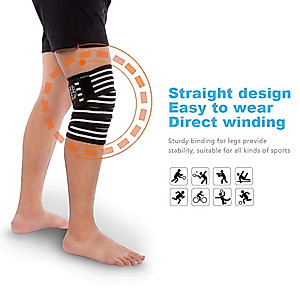 ZJchao Knee Compression Sleeve for Arthrosis and Knee Pain, Adjustable Fitness Knee Brace Support Patella Stabilizer for Sport Joint Meniscus Pain