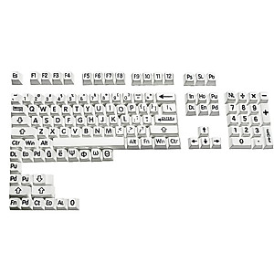 OLizee® 125 Keys Large Print Keycaps PBT Keycaps Full Set Oversized Print Letters Cherry Profile Keycap Set Gaming Keyboard Keycaps for Poor Eyesight MX Switches Mechanical Keyboard