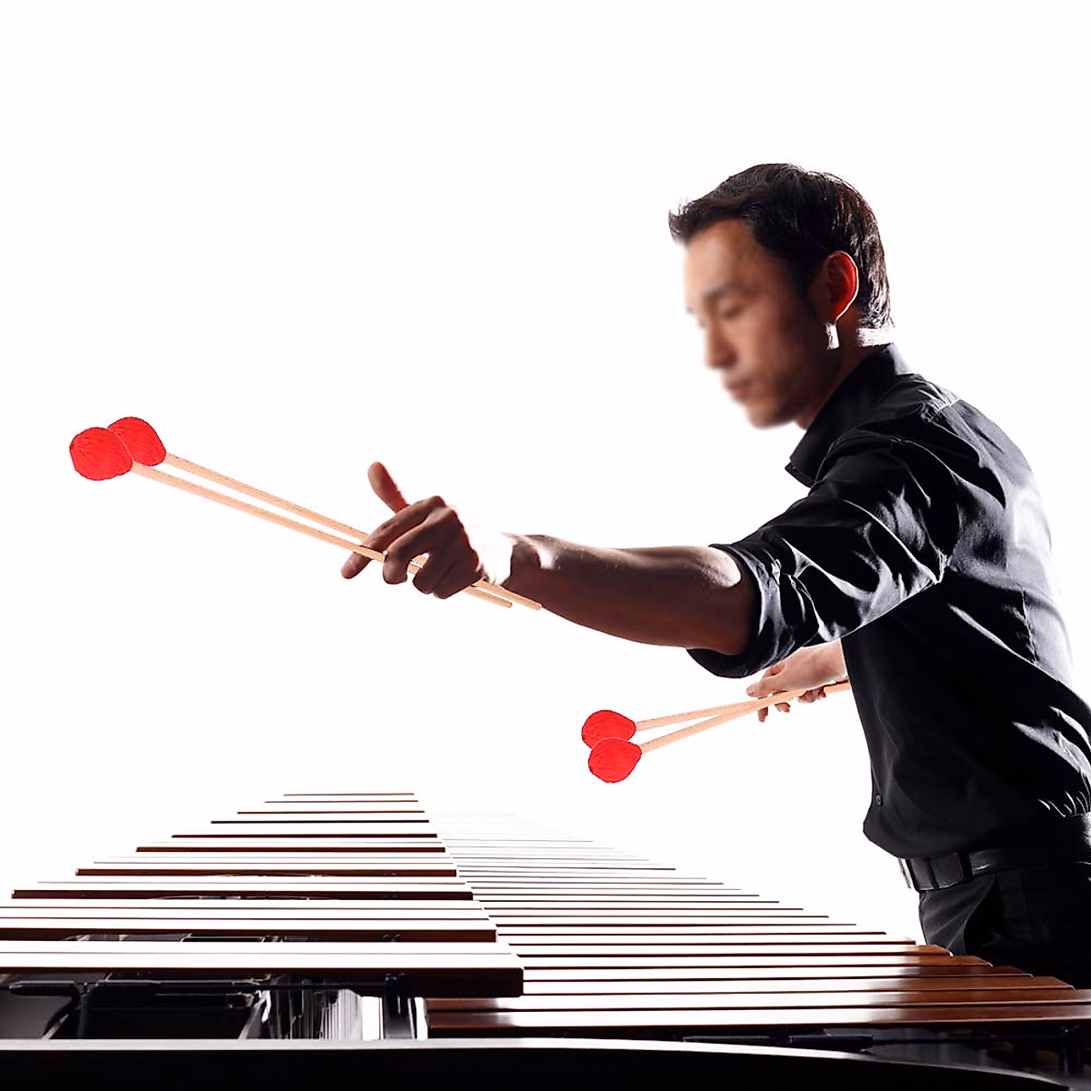 Marimba Mallets, Uspacific 1 Pair Medium Hard Yarn With Beech Handle Medium Hard for Percussion Marimba Playing