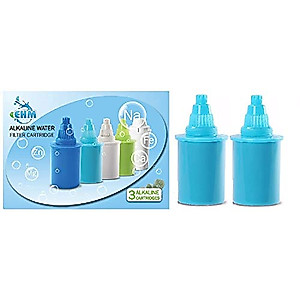 EHM 2 Pack Alkaline Mineral Water Filters Replacement Cartridges (Blue)
