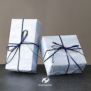 HUIHUANG Solid Color Satin Ribbon 1/8 inch x 100 Yards Roll Ribbon for Crafts (Navy)