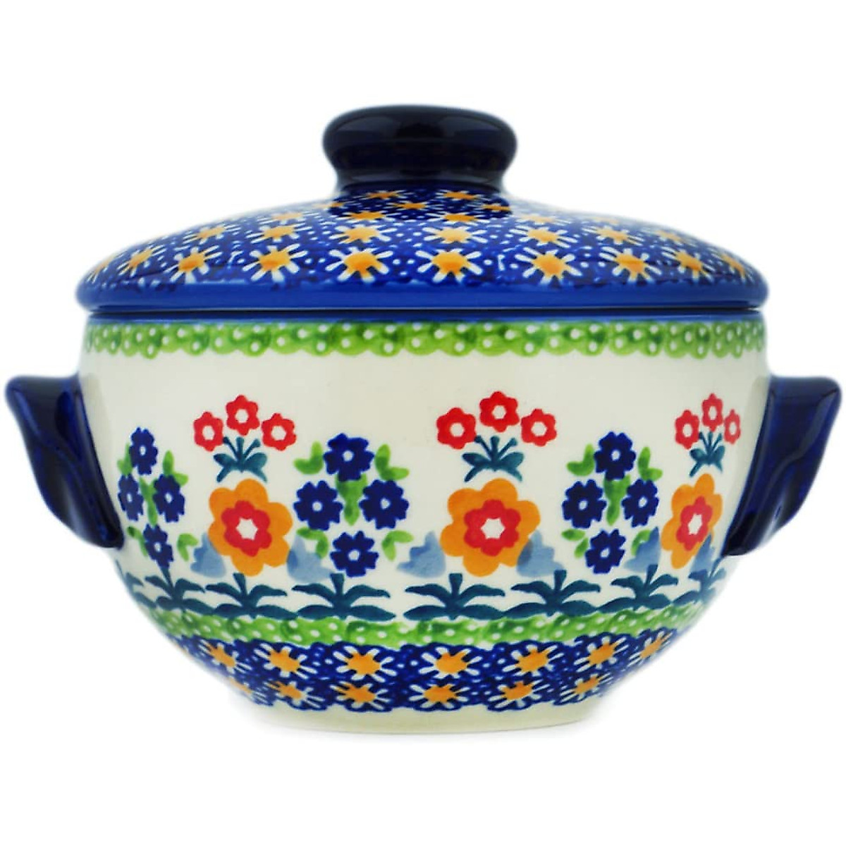 Authentic Polish Pottery 20 oz Bouillon Cup (Pretty Little Whirl Theme) Signature UNIKAT + Certificate of Authenticity