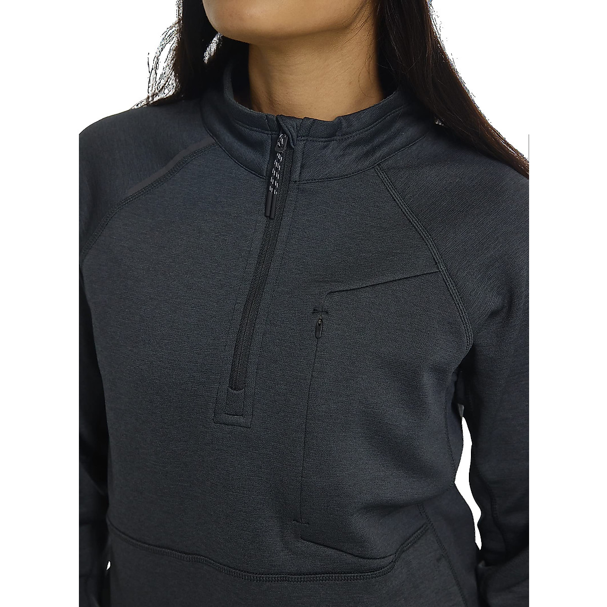 Burton Women's Standard Multipath Grid Quarter-Zip Fleece, True Black, X-Large