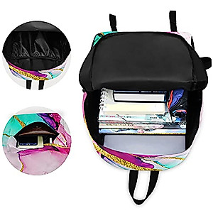 ZzWwR 3D Fashionable Abstract Marble Art Polyester Computer Backpack Big Daypack for Business Sport Travel School Bookbags
