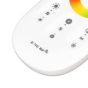 LED Remote Controller, LED Strip Light Dimmer DC12 to 24V 2.4GHz Wireless RF Touch RGBW 7 Color Dimming 64000 Color Temperature for Home
