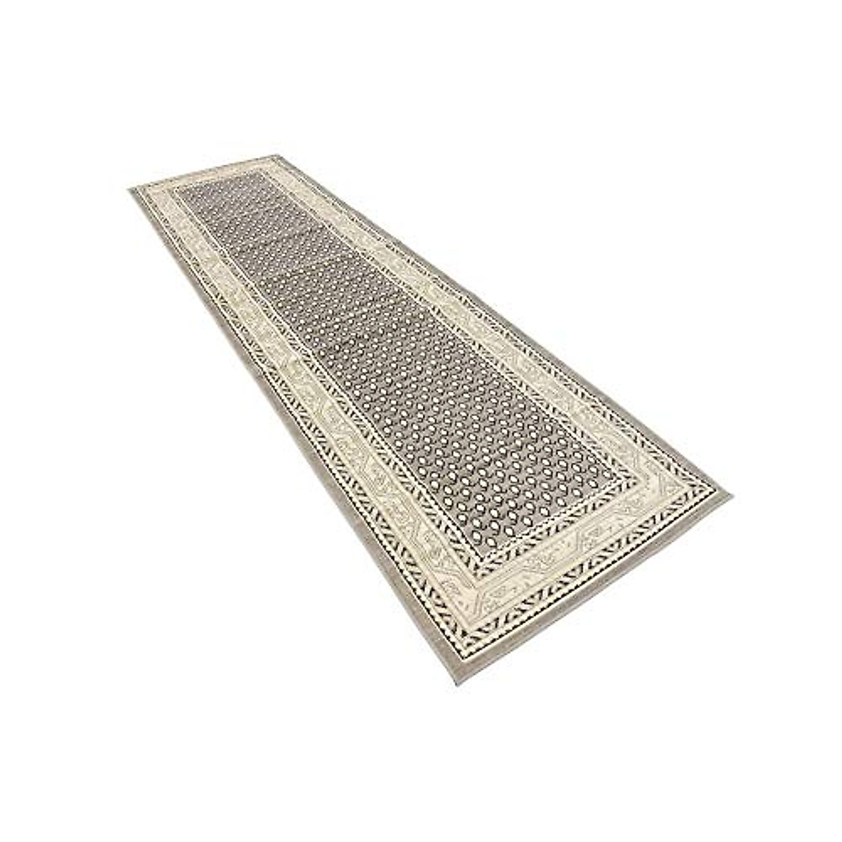 Unique Loom Williamsburg Collection Traditional Border with Dotted Center Area Rug, Runner 2' 9" x 9' 10", Gray/Beige