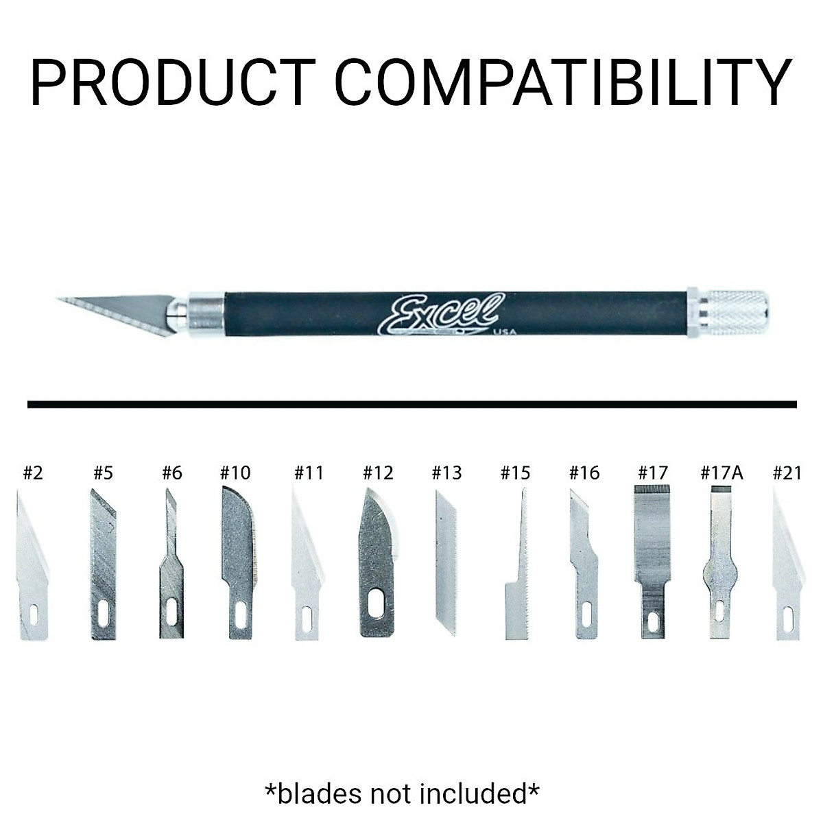 Soft Grip Hobby Knife, Excel Blades K18 with Safety Cap, American Made Light Duty Craft Knife (Black)