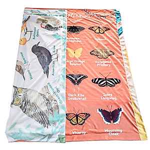 Birdy Boutique - Double Sided Learning Blanket® - Yoga and Game - Cozy Soft Minky - Great for Early Readers, Homeschoolers, PreK, Kindergarten - 50" X 60"