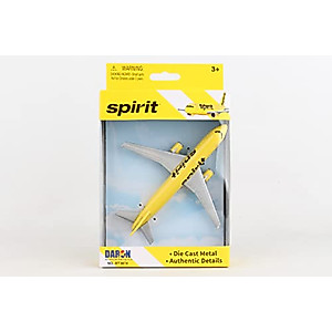 Daron Spirit Airlines Single Die-Cast Plane , Yellow