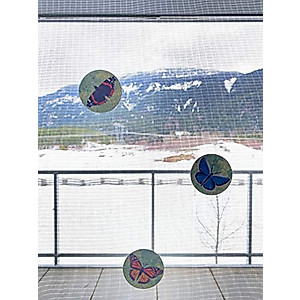 Retractable Screen Door Decals (Stickers) - 6 per Package - Keep Children Safe - Alert Birds, Dogs, Kids - Warn, Protect, Window Safety - Butterflies