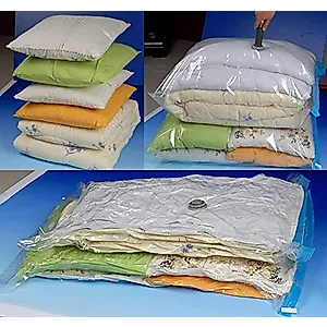 Ebuy4less 10 Pack Deal Jumbo/Large Space Saver Vacuum Seal Storage Bags Combo with Travel Bags and Carry On Pouch Bags