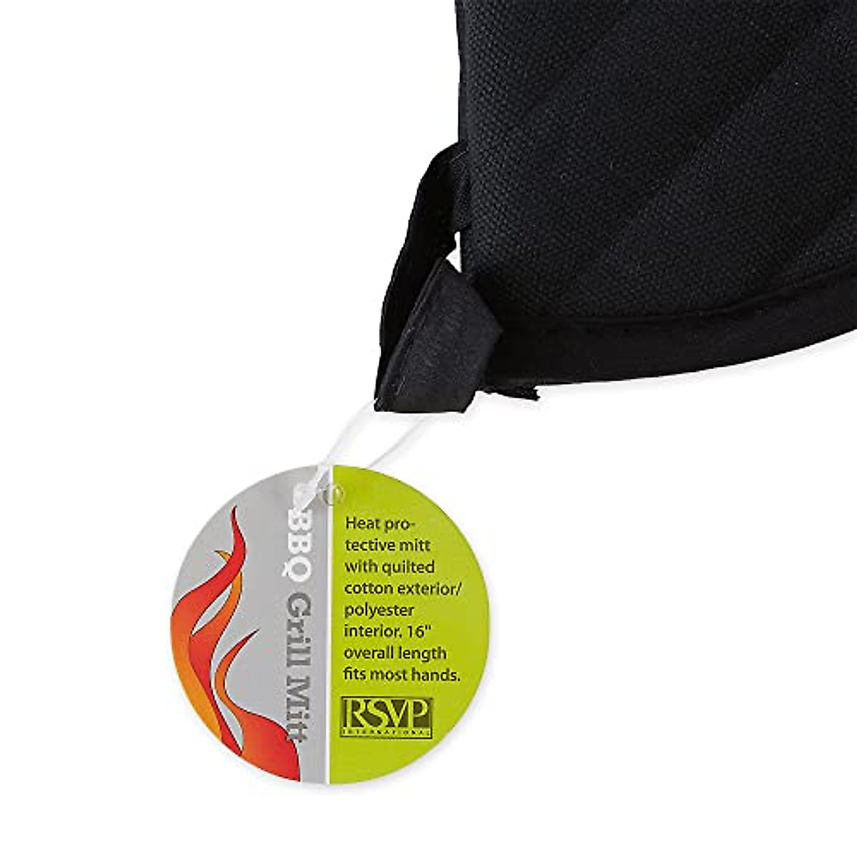 RSVP International Barbeque Grilling Collection Heat Resistant Gloves, 17.7", Fleece Lined, Suede Leather