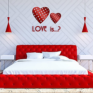 2 Pieces Metal Hollowed Out Heart Wall Decor Distressed Style Heart Shape Sign Rustic Heart Shape Hanging Wall Art for Outdoor Indoor Home Living Room Bedroom Garden Yard Decoration (Rustic Red)