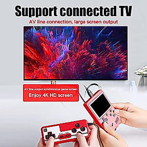 Handheld Game Console , 400 Handheld Classic Games, 3 inch LCD Screen and Additional Controller, Portable Retro Game Console, Retro Handheld Game Console Supports for Connecting TV & Two Players (Red)